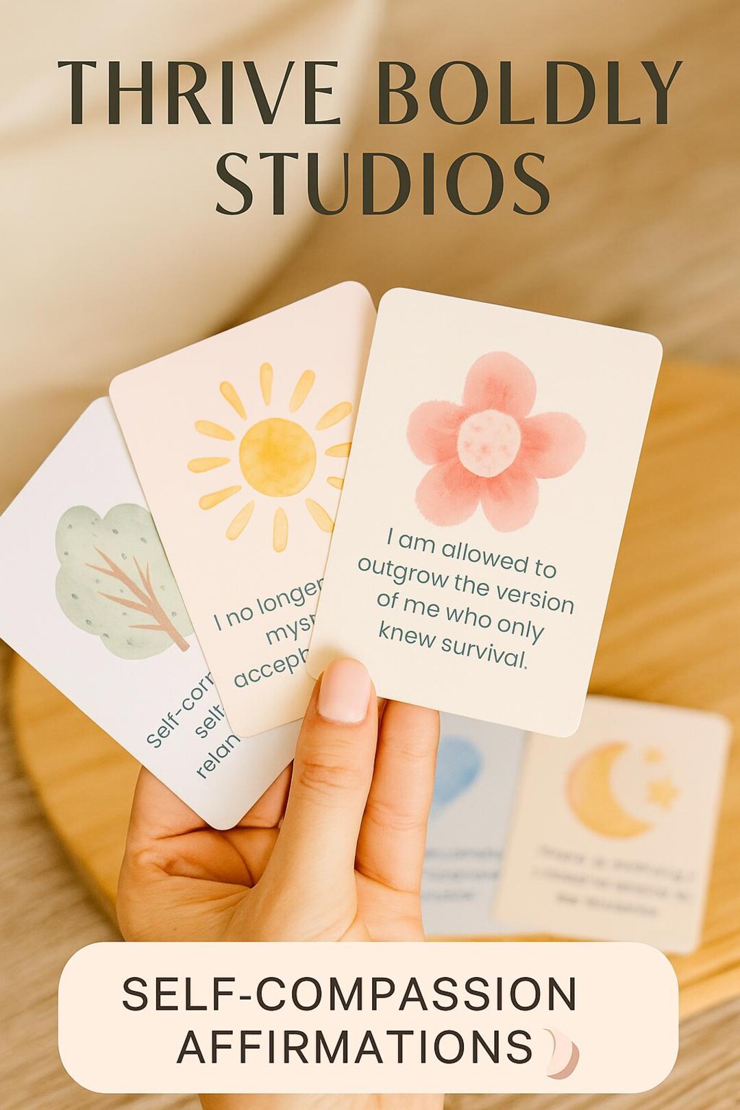 30 Self-compassion Affirmation Cards Printable Deck | Landscape | Self ...