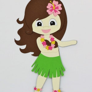 Hula Hawaii Ukulele Boy Girl Aloha Paper Die Cut Scrapbook ...