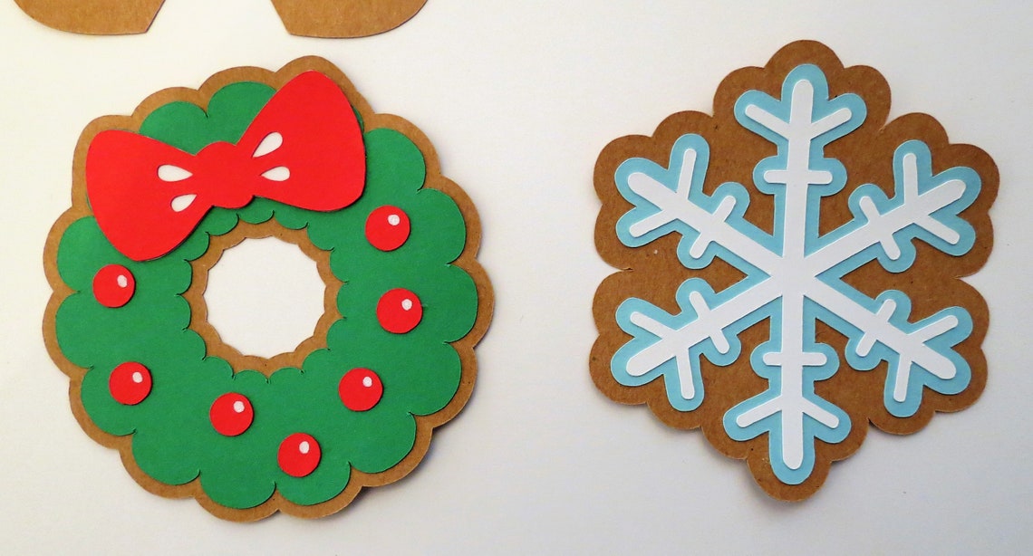 Christmas Cookies Gingerbread Man Wreath Snowflake Santa 4 Pc #2 Die ...