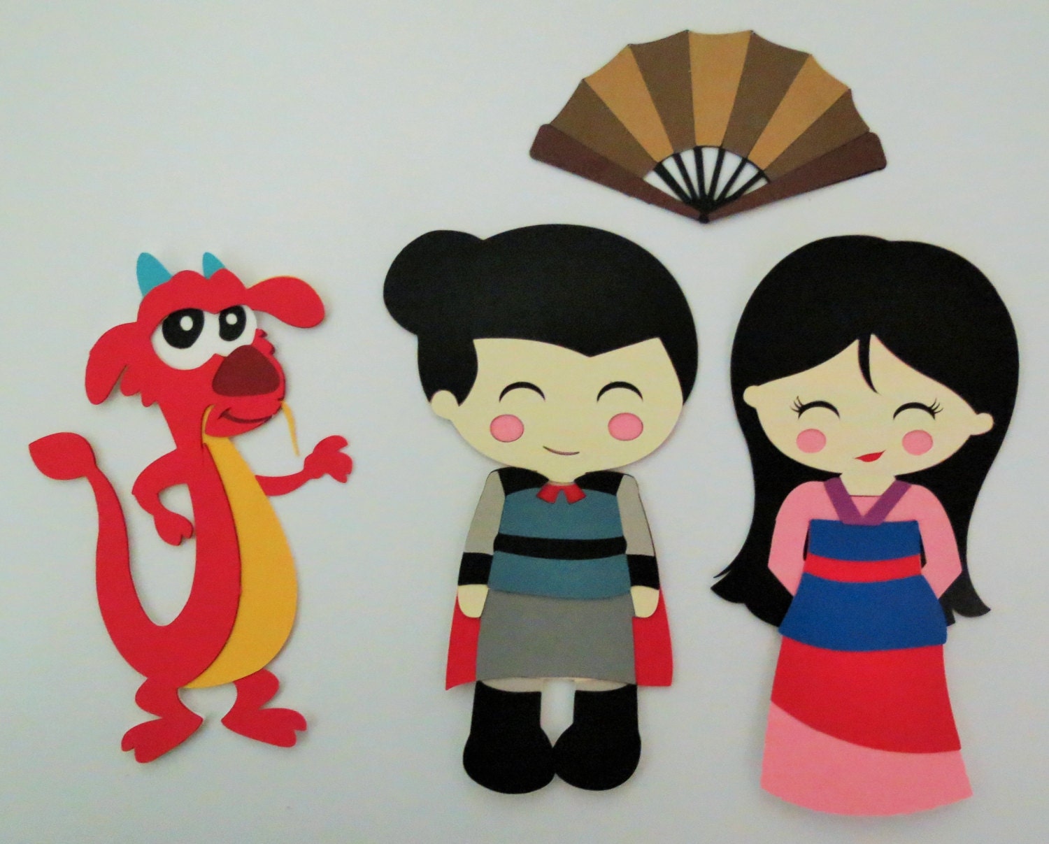 Princess Mulan Captain Shang Mushu the Dragon Paper Die Cut - Etsy