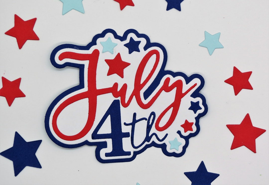 4th of July USA Independence Stars Title Paper Die Cut Scrapbook ...