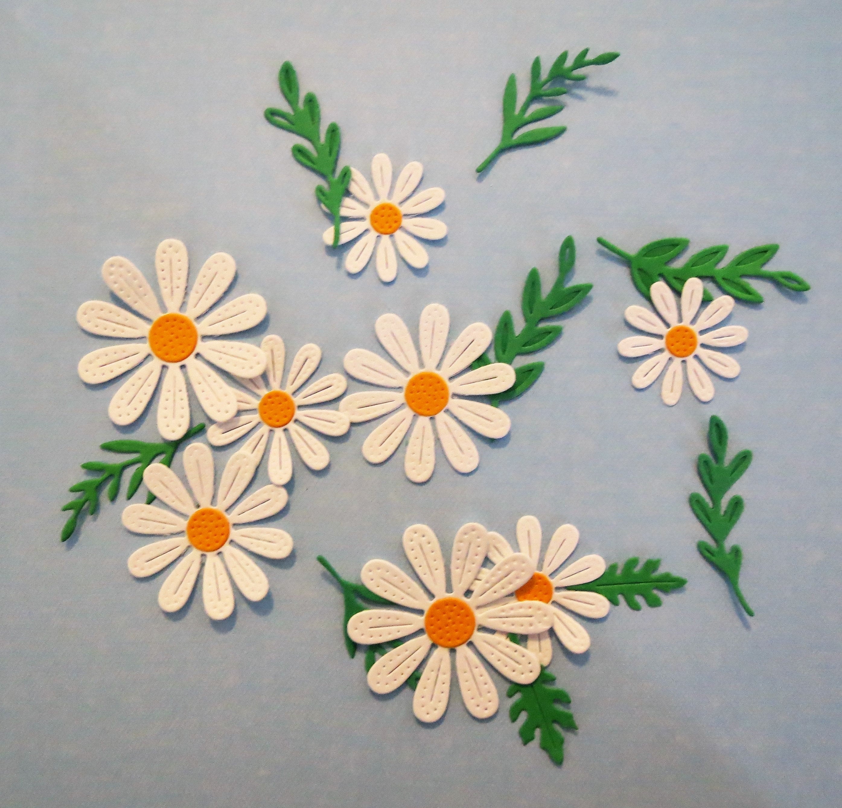 Flower Daisy Layered Paper Die Cut Embellishments 8pc Scrapbooking 9 ...