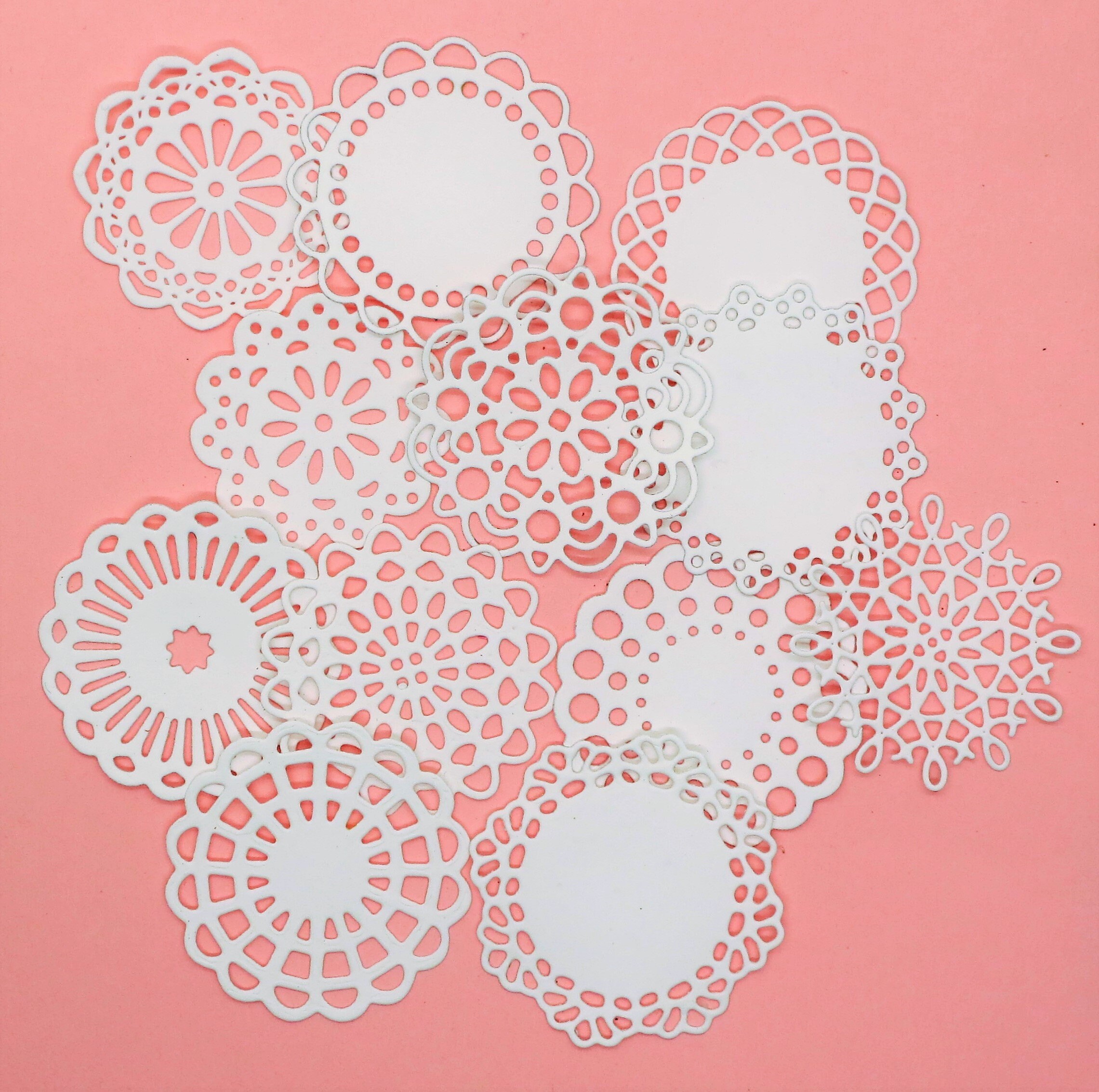 Small Tiny Doilies 12 Pc White Paper Die Cut Scrapbook Embellishment ...