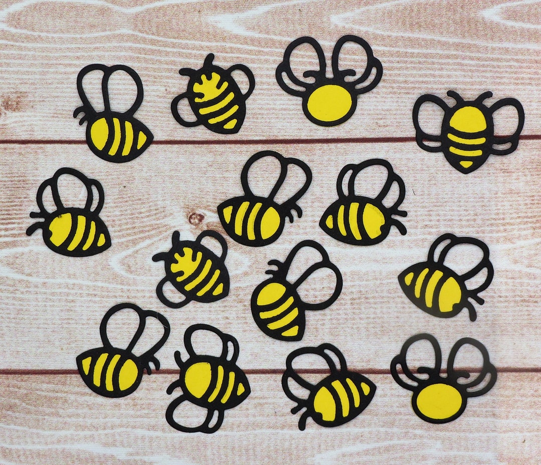 Bumble Bee Die Cut 14 Bees Handmade Paper Piecing Card Stock Scrapbook ...