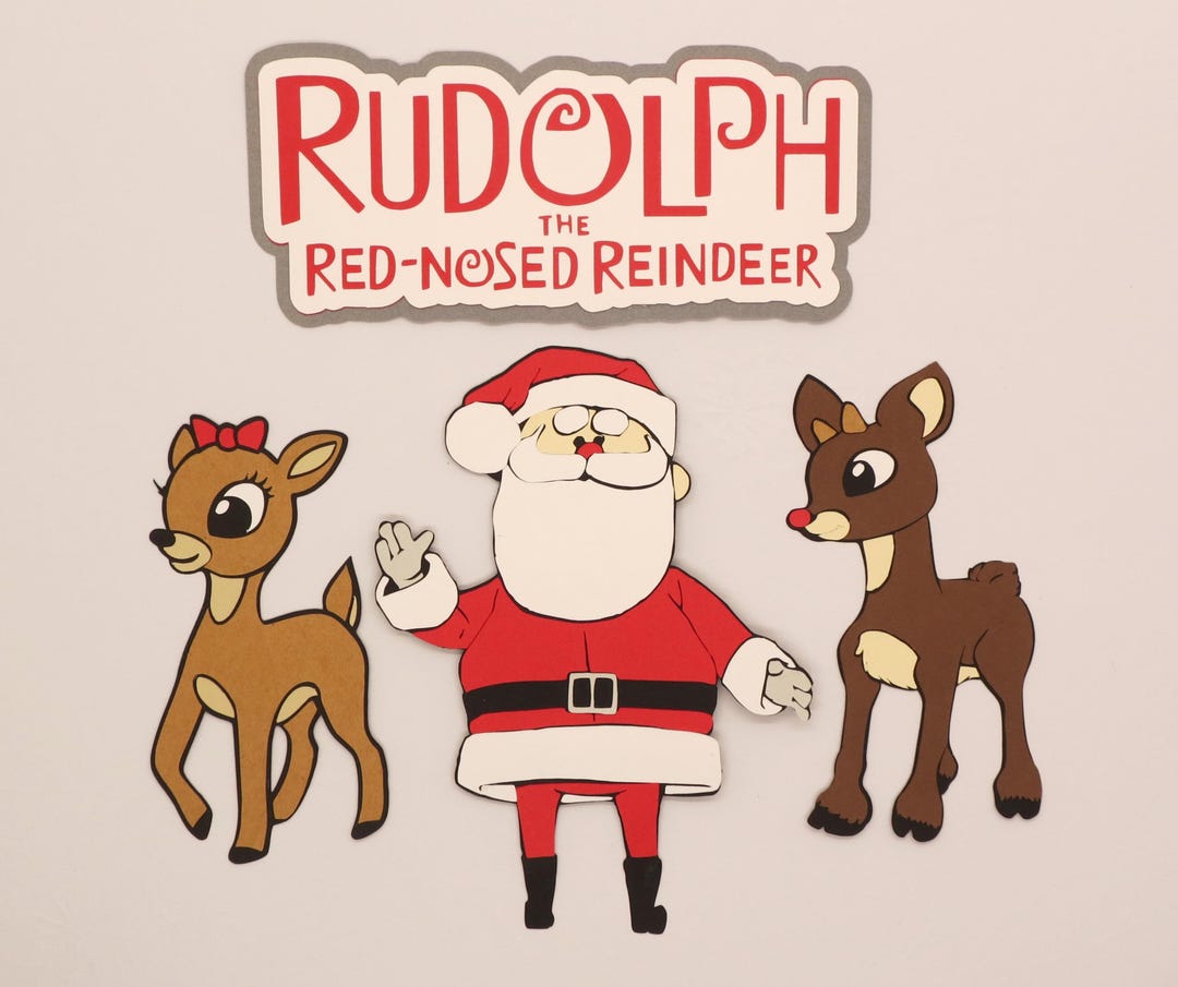 Rudolph Red Nose Deer Inspired Santa Rudolph Clarice Paper Die Cut ...