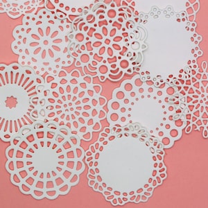 Small Tiny Doilies 12 Pc White Paper Die Cut Scrapbook Embellishment ...