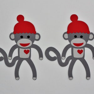Sock Monkey Paper Cardstock Diecut Scrapbook Embellishment 2 Pcs - Etsy