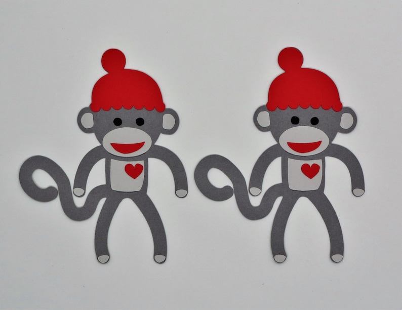 Sock Monkey Paper Cardstock Diecut Scrapbook Embellishment 2 Pcs - Etsy