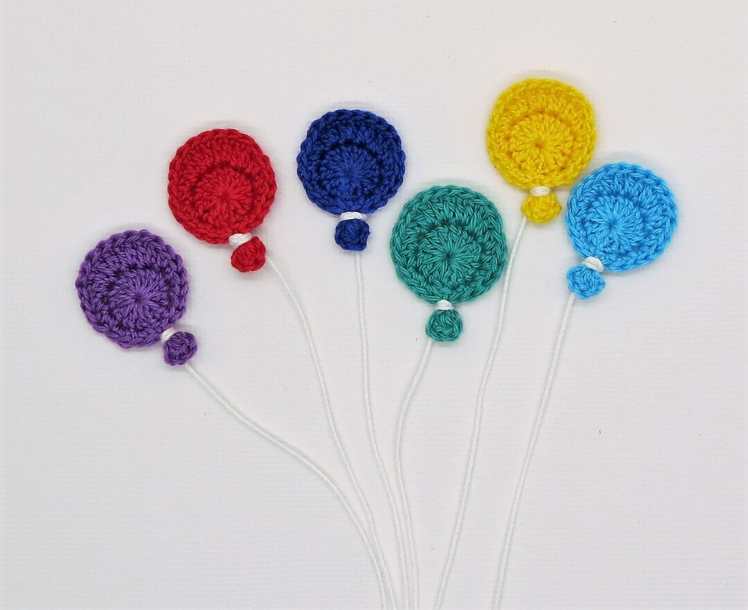 Crochet Balloons Balloon Applique Birthday Bright Colors Embellishment ...