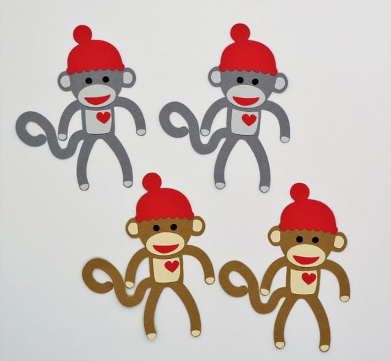 Sock Monkey Paper Cardstock Diecut Scrapbook Embellishment 2 | Etsy