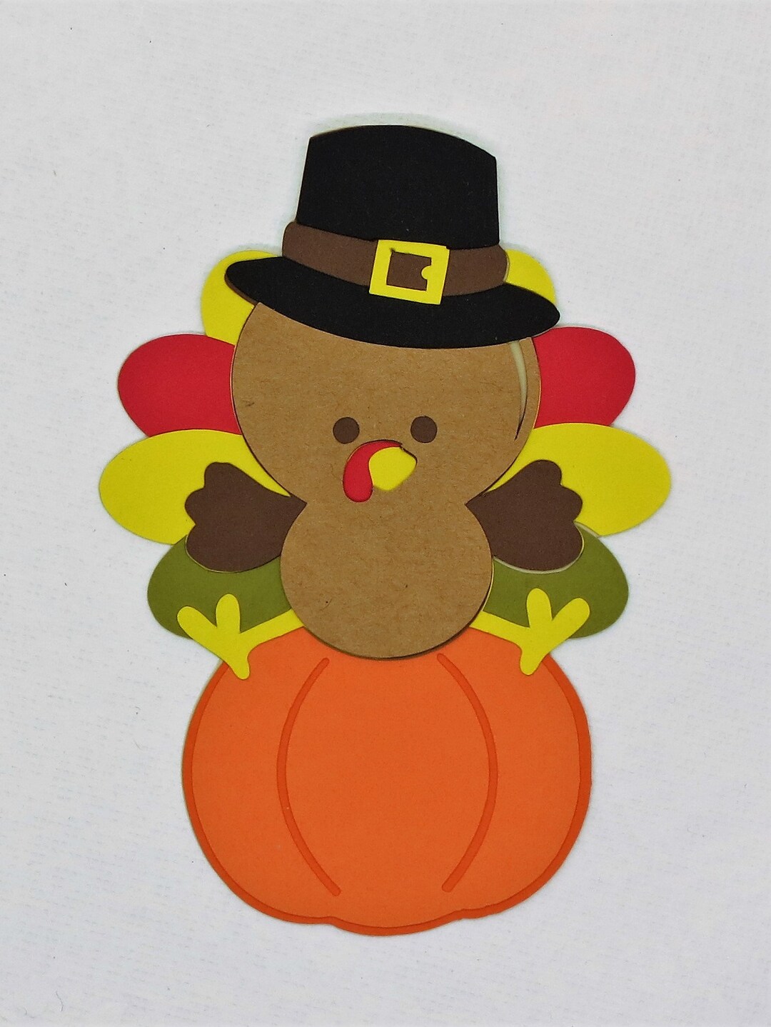 Cute Turkey on a Pumpkin Thanksgiving Fall Paper Scrapbook ...