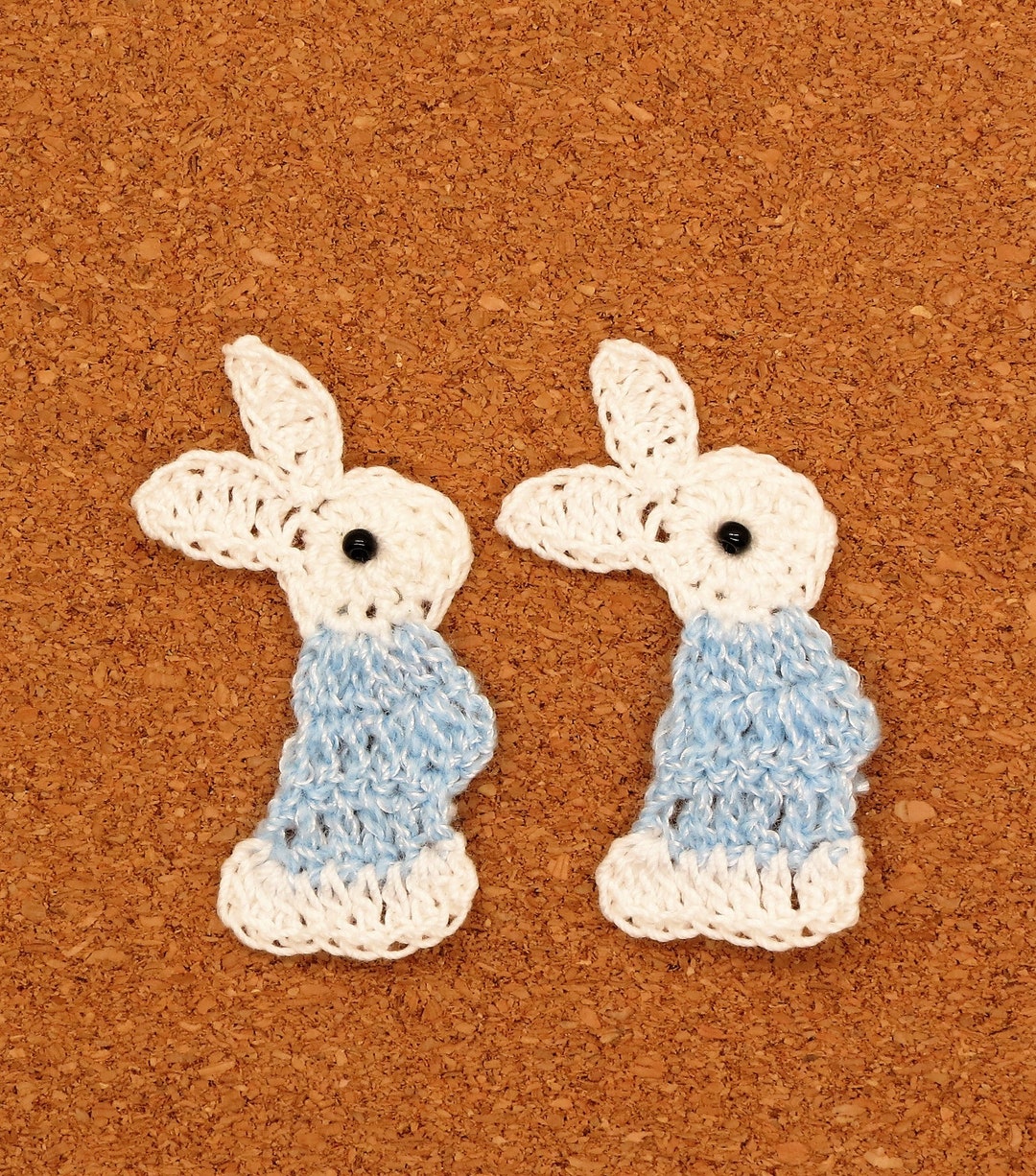 Crochet Small Bunny Peter Rabbit Applique 2 Pc Scrapbook Cardmaking ...
