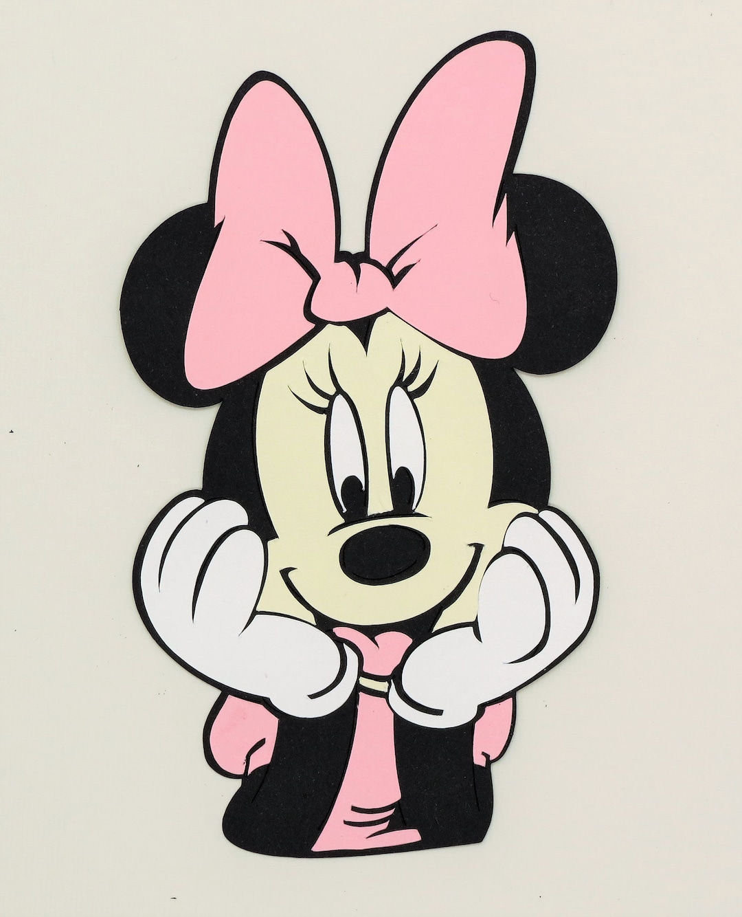 Minnie Mouse Head Face Paper Die Cut Scrapbook Embellishment Pink ...