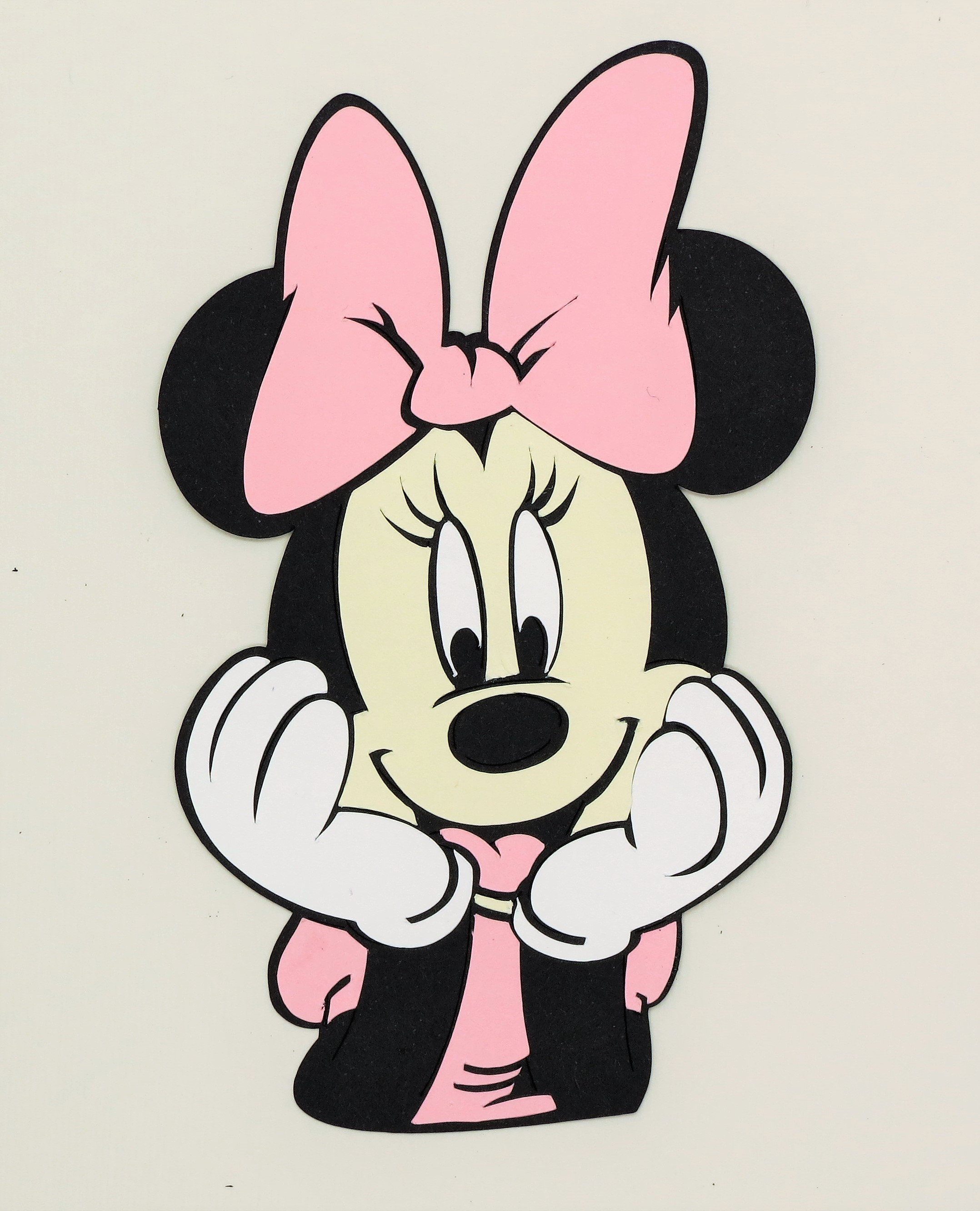 Minnie Mouse Head Outline With Pink Bow