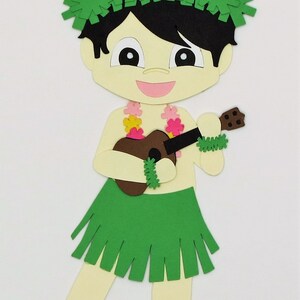 Hula Hawaii Ukulele Boy Girl Aloha Paper Die Cut Scrapbook ...