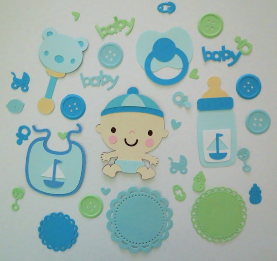 Baby Boy Bottle Binky Bib Bottle Pacifier Rattle Paper Die Cut | Etsy