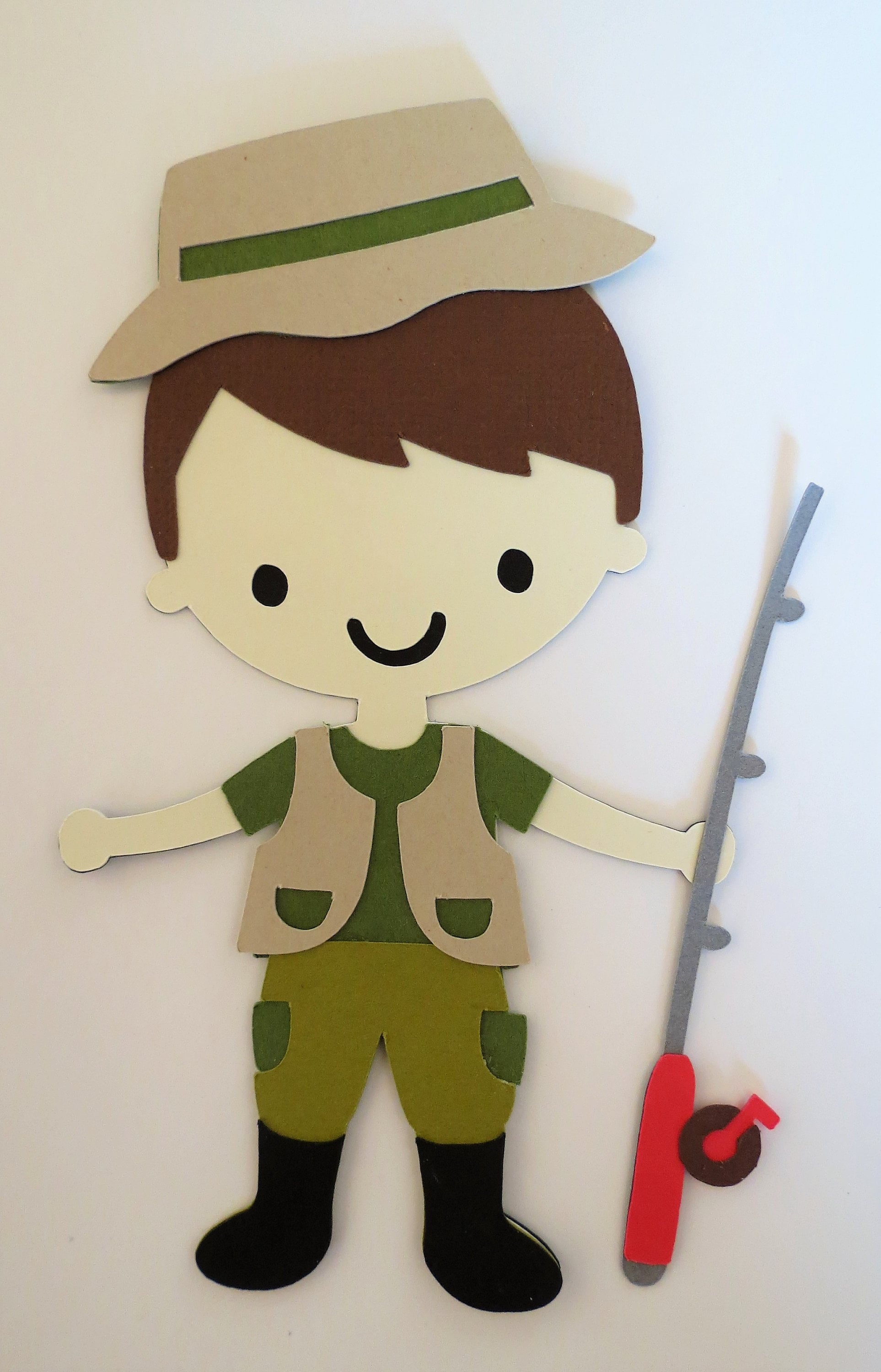 Fisherman Boy Fishing Paper Doll Die Cut Scrapbook Embellishement - Etsy