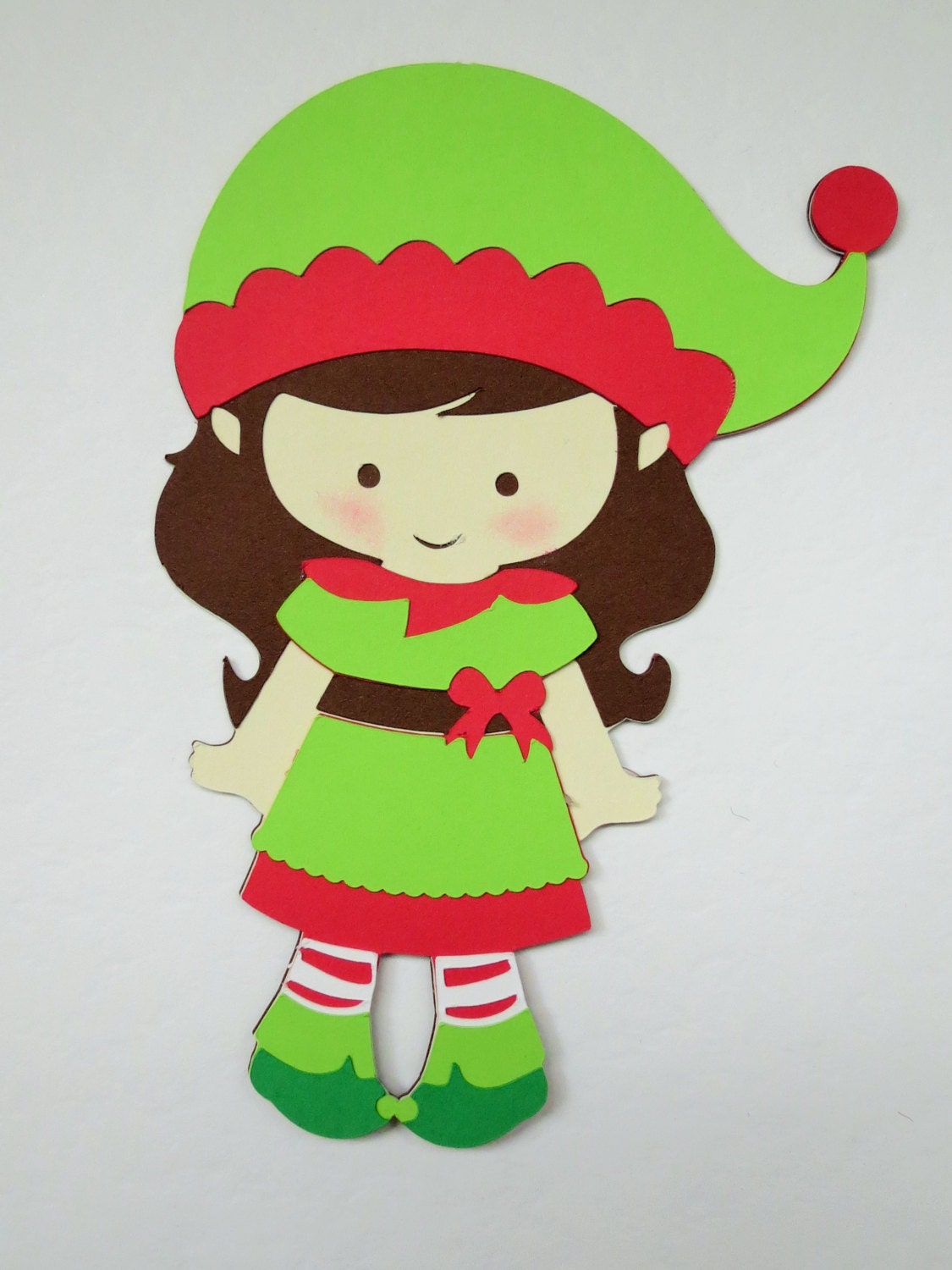 Elf Boy Girl Elves Christmas Paper Die Cut Scrapbook | Etsy