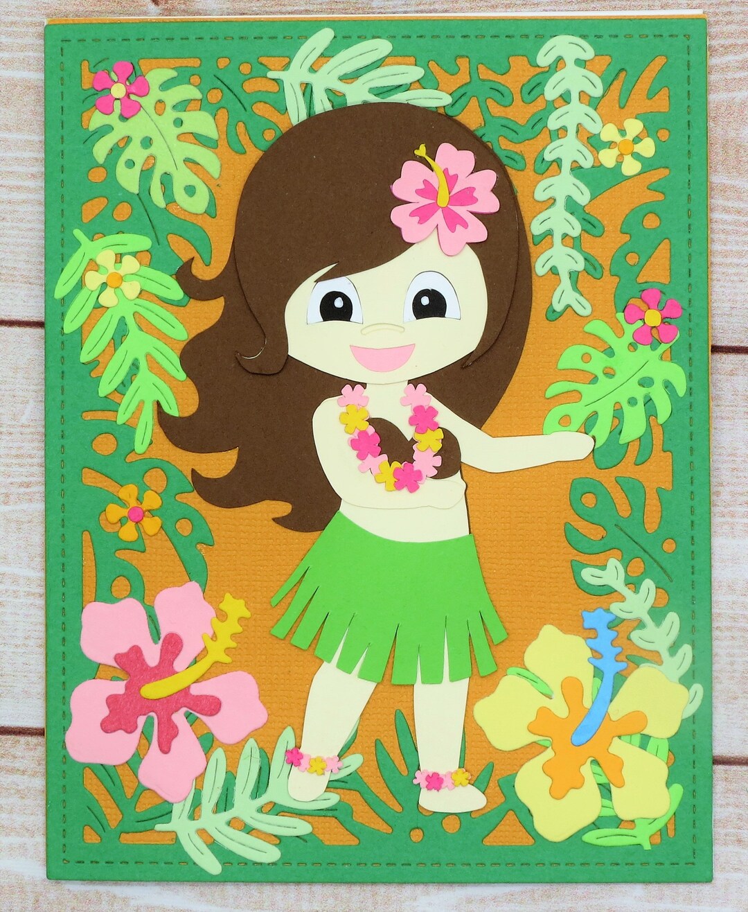 Greeting Card Birthday Card Hula Girl Hawaii Alohahandmade - Etsy