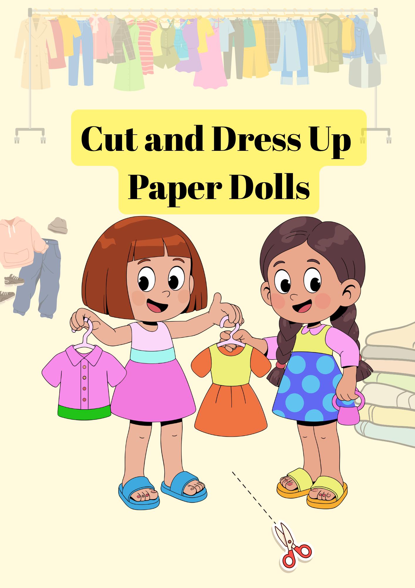 Cut and Dress up Paper Dolls: 8-page Activity Book (PDF Pattern) - Etsy