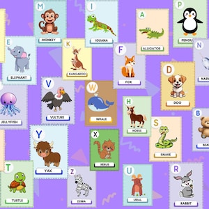 Animal Alphabet Tracing Worksheets A-Z(PDF Download - Etsy