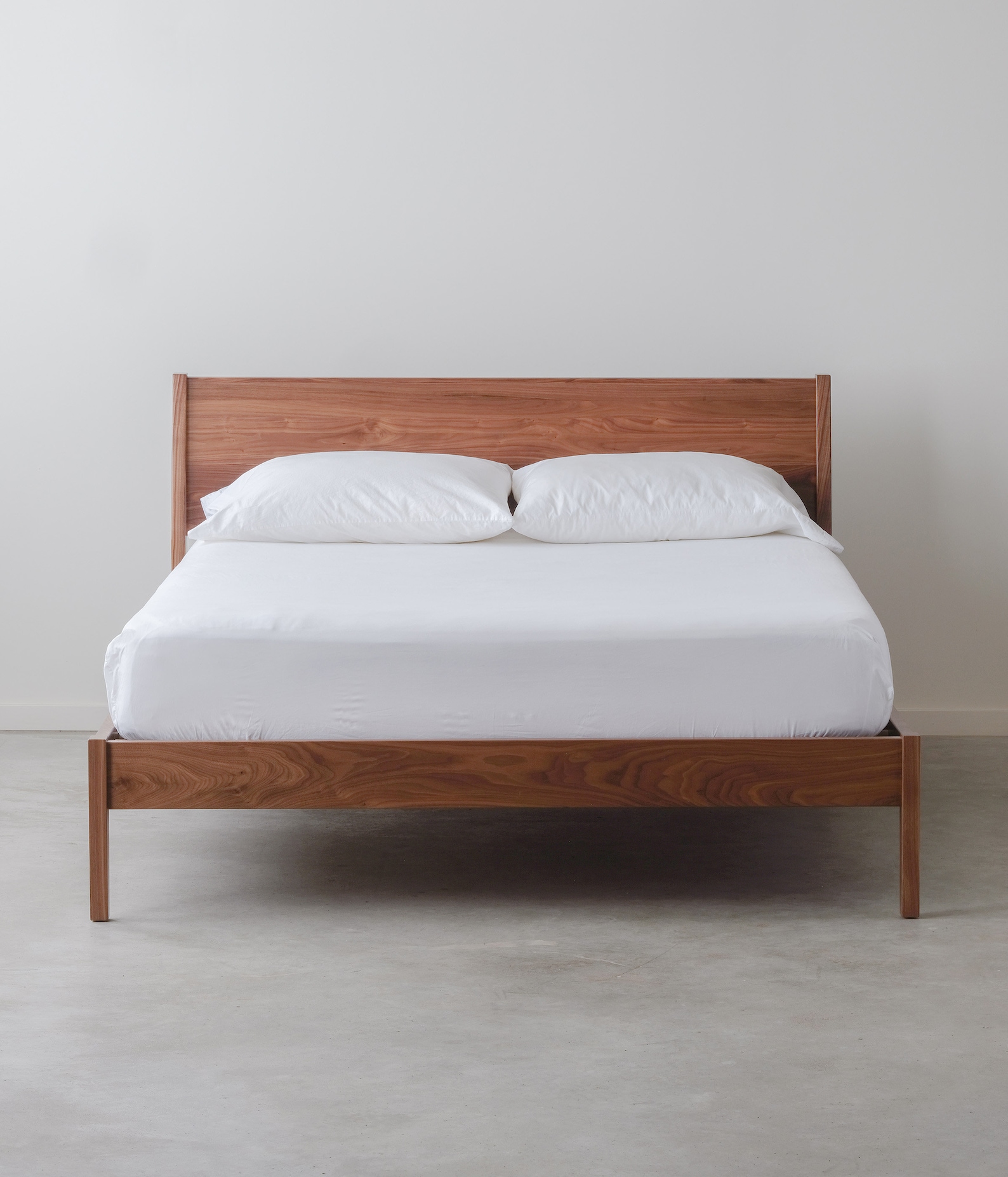 Fulton Bed - Solid Wood Bed Frame With Slanted Headboard - Etsy