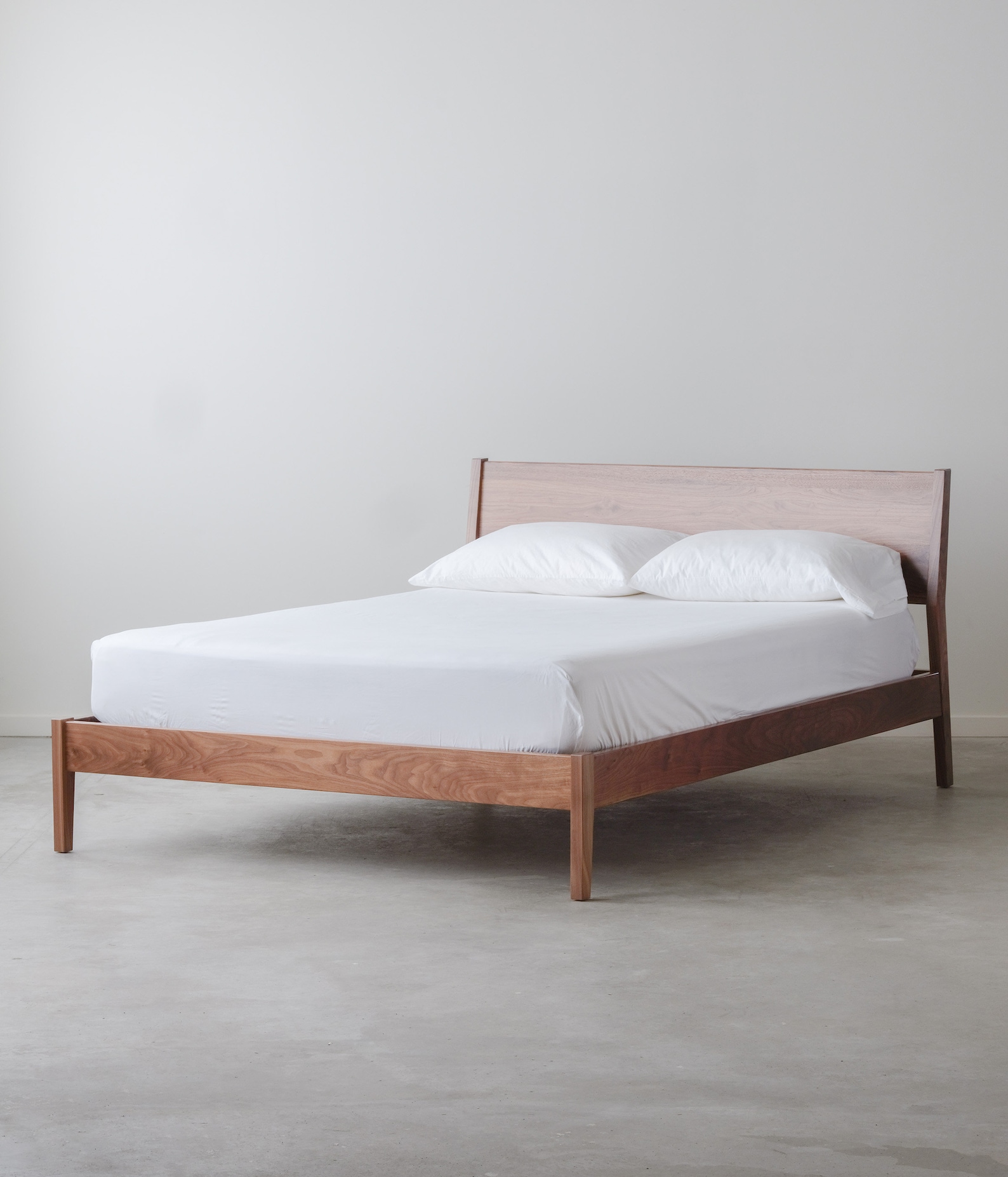 Fulton Bed - Solid Wood Bed Frame With Slanted Headboard - Etsy