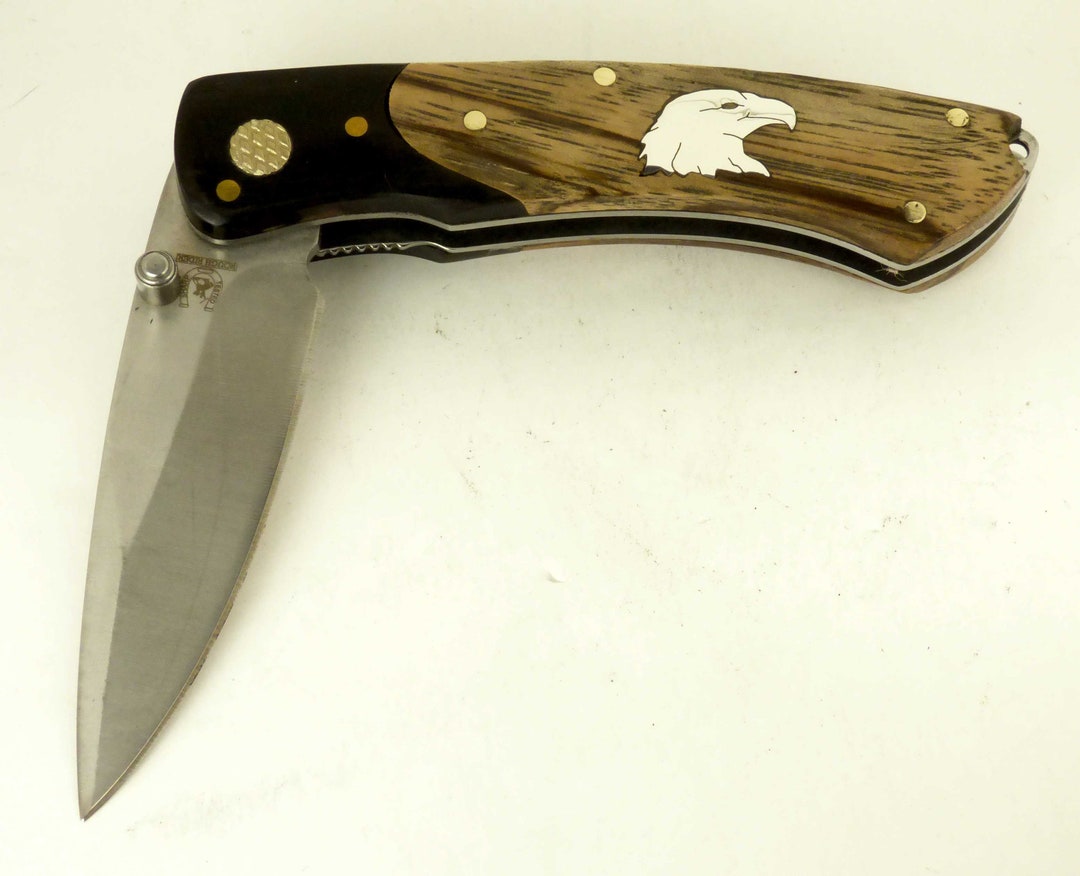 Rough Rider Knife With Zebra Wood Handle and Custom Sterling Silver ...
