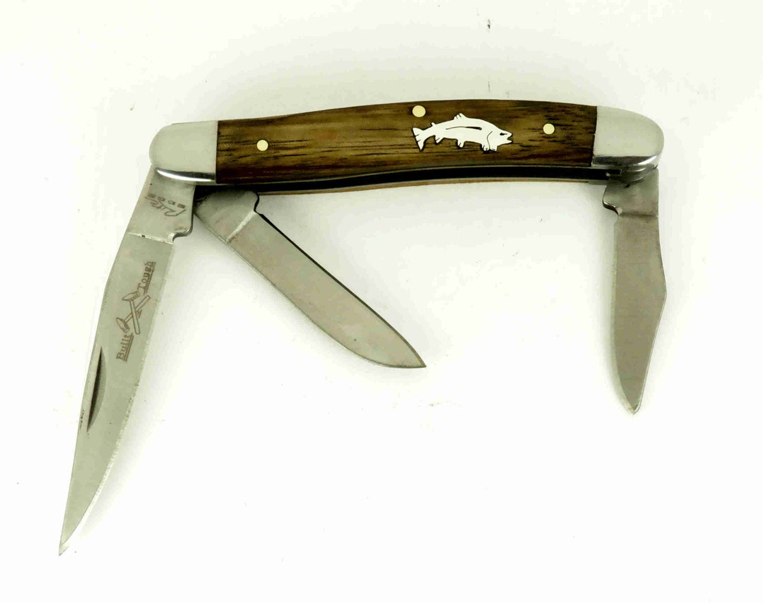 Rough Rider Stockman Knife With Hand Cut Sterling Silver Trout Inlay - Etsy