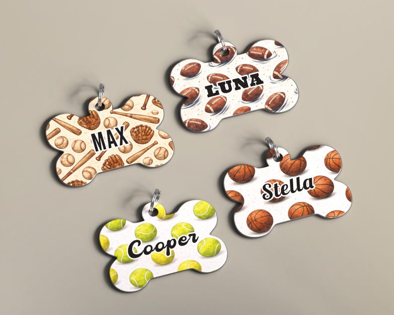 Baseball Dog ID Tag | Bone Metal Tag | Durable Aluminum | Made in the ...