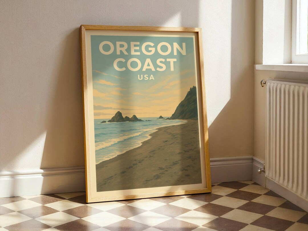Oregon Coast Travel Poster: Pacific Northwest Matte Finish Vertical ...