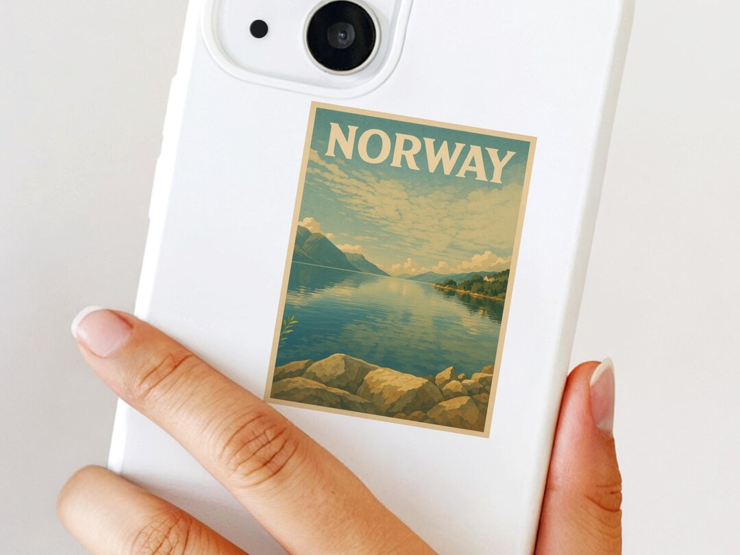 Norway Fjords Vinyl Sticker: Travel Inspired Laptop, Drink Bottle ...