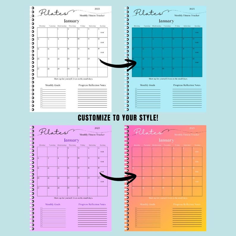12-month Fitness Tracker | Printable Workout Planner | Digital Wellness ...