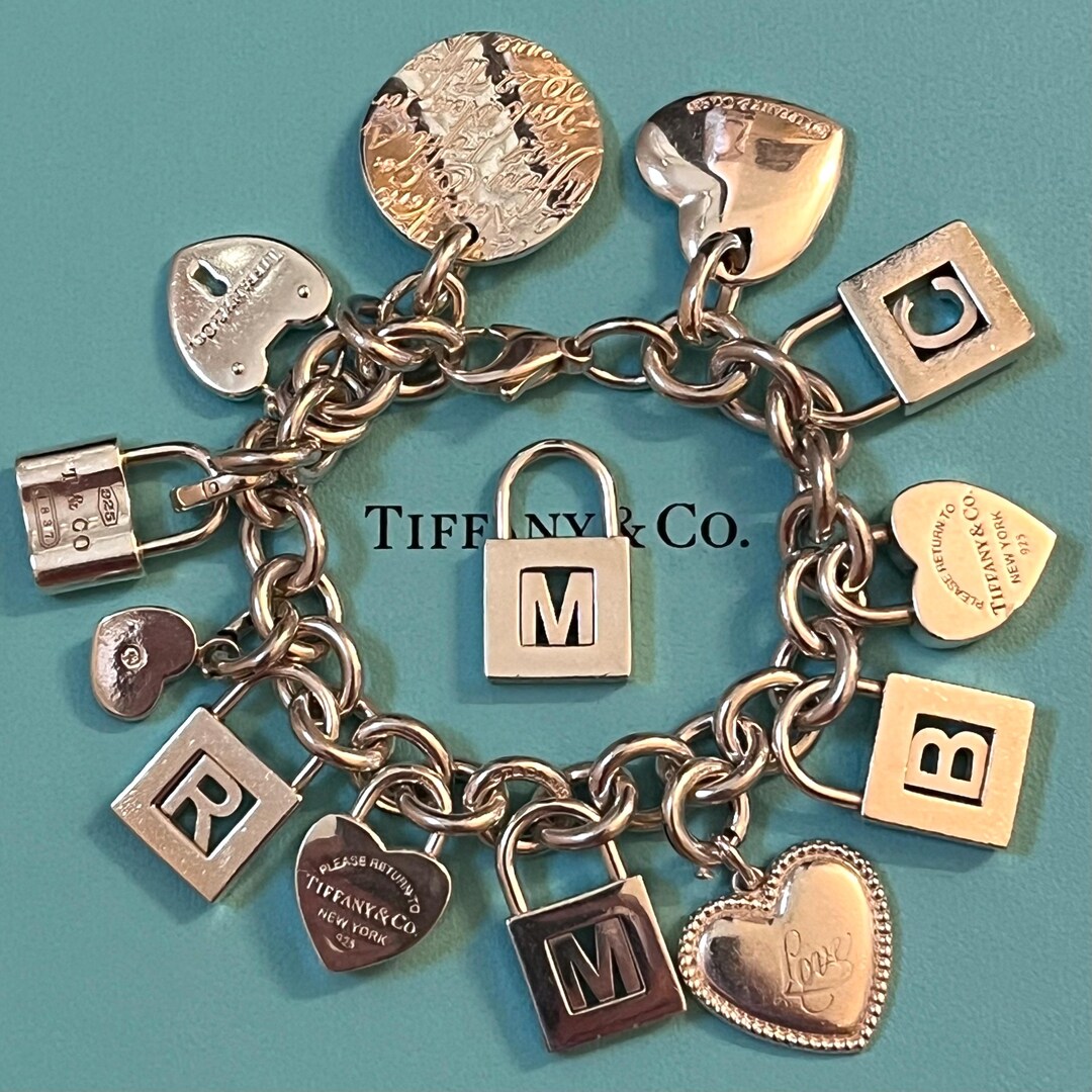 Tiffany and Co. 925 Silver Initial Letter M Lock Charm Pendant - Etsy