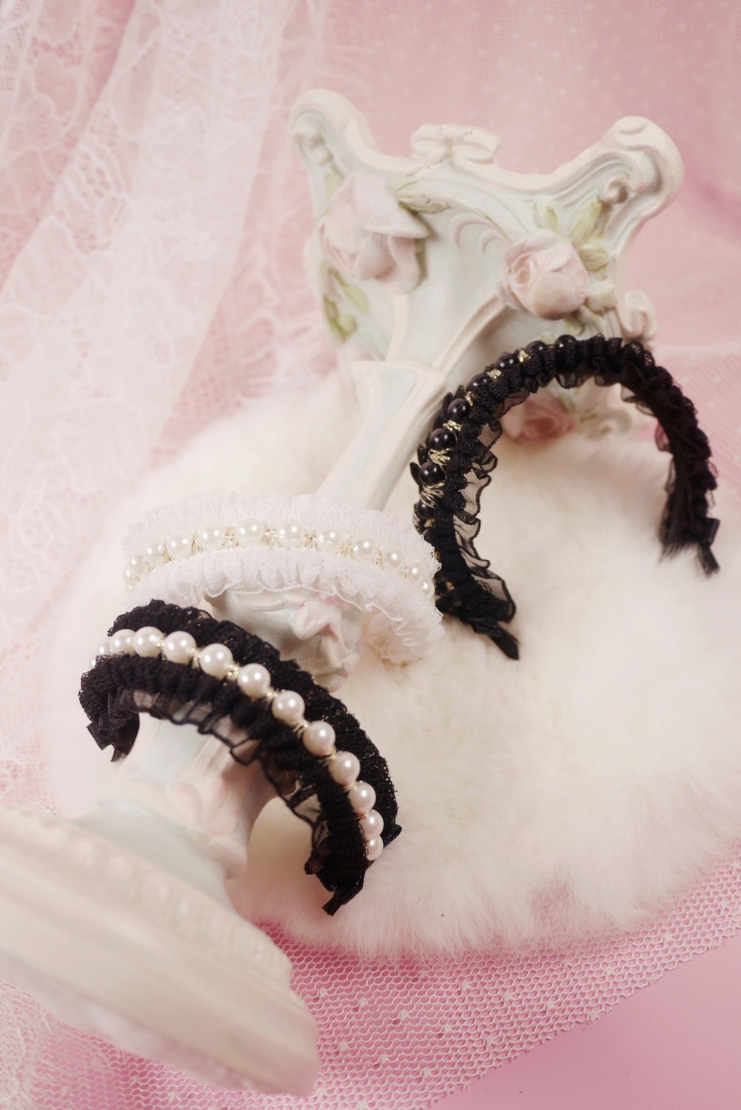 Doll Maid Hair Band Lace With Beads for Pullip BJD 1/3 SD 1/4 MSD ...
