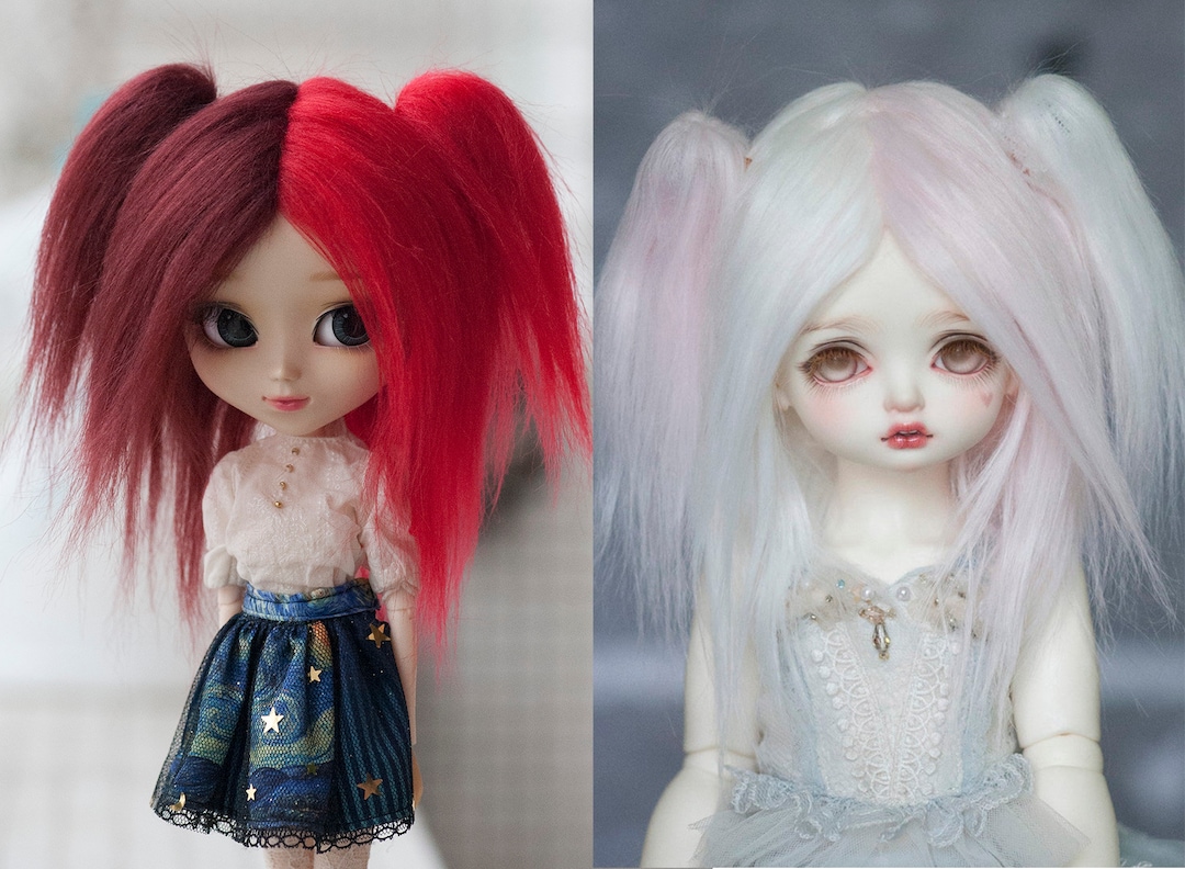 Free Style Double Twintails Doll Wig 19 Colors for Pullip Blythe BJD ...