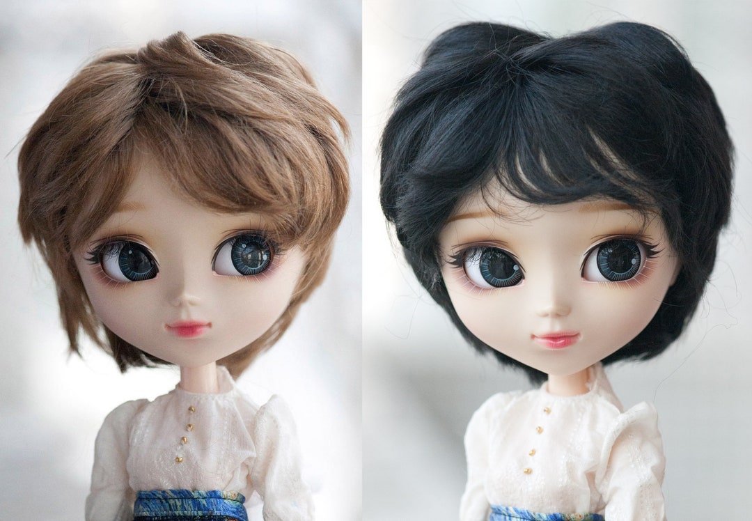 BJD and Pullip Doll Wig: Short Spike, Nature Brown/black, 9-10" - Etsy