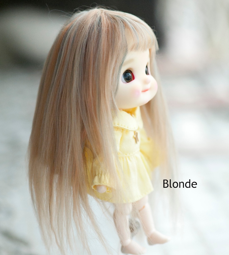 Mohair Yarn Doll Wig With Bangs 5 Colors for Tiny Dolls - Etsy
