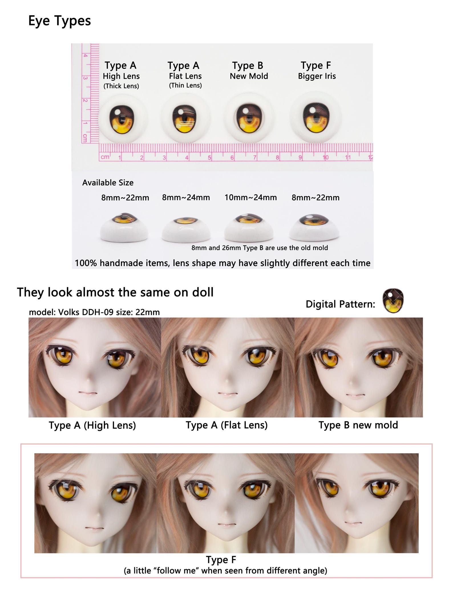 Anime Doll Eyes: Resin Plaster With Heart Shape Highligts (8mm-26mm) - Etsy