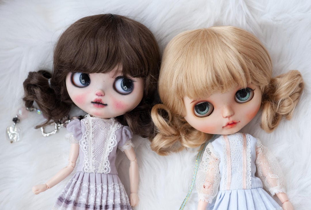 Blythe Doll Wig: Short Curly, Twintails, 3 Colors Dark Brown/blonde ...
