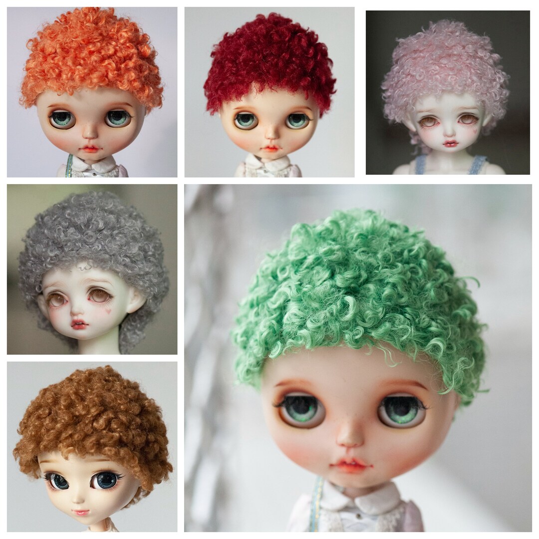 Short Afro Doll Wig: Fake Fur Fabric, Custom Size BJD Blythe Pullip ...