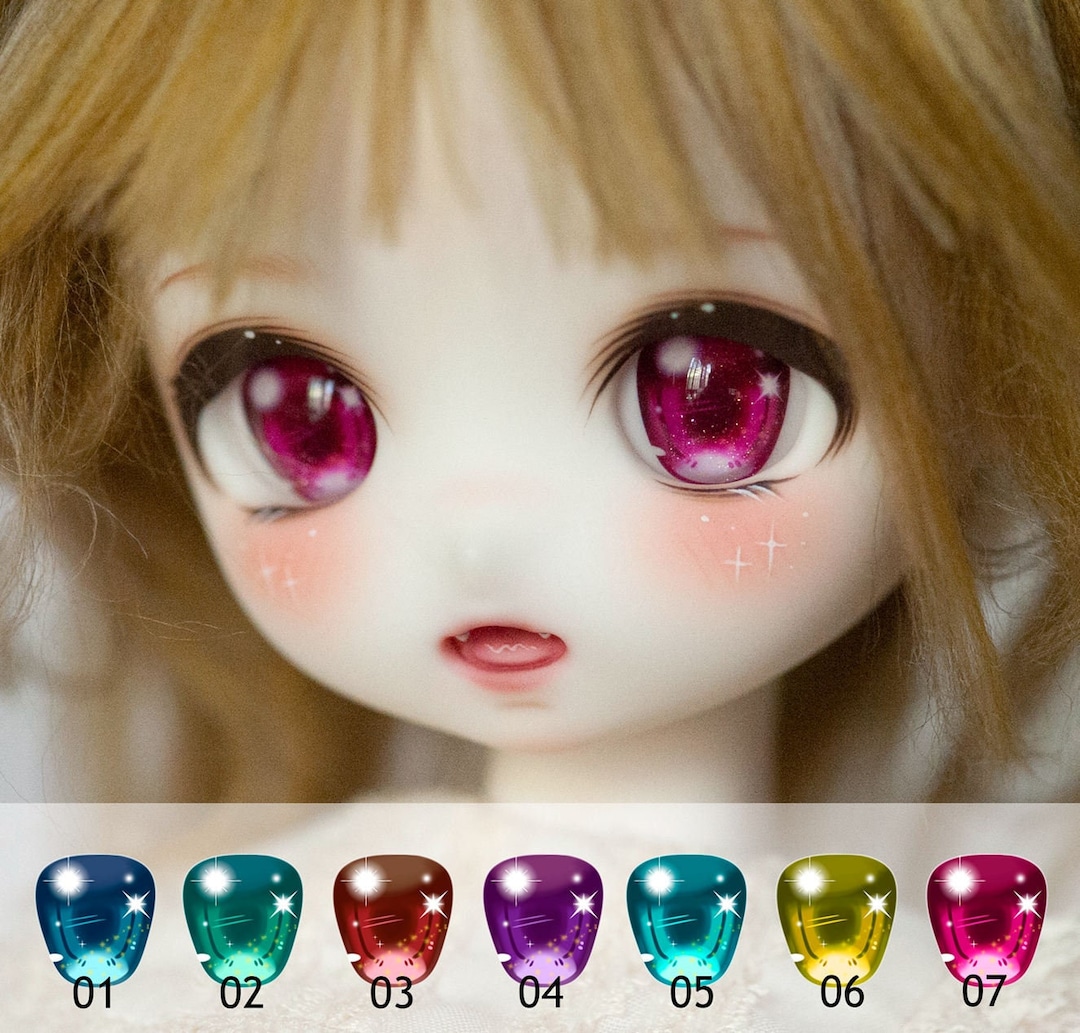 8mm to 26mm Sparking Anime Resin Doll Eyes Custom-made 7 Colors for BJD ...