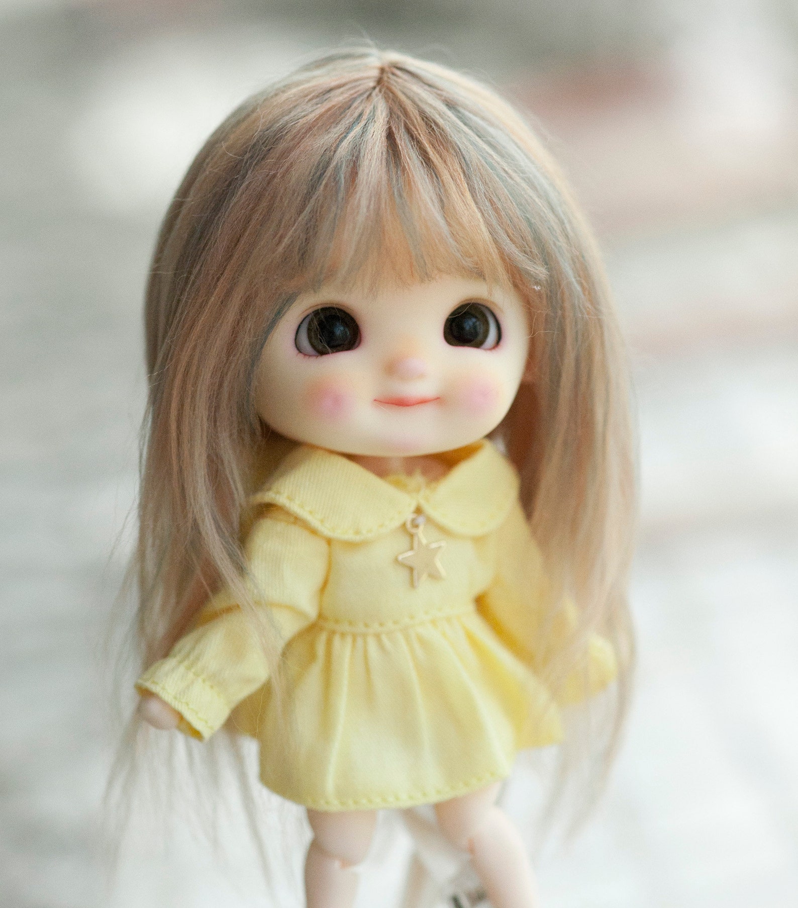 Mohair Yarn Doll Wig With Bangs 5 Colors for Tiny Dolls - Etsy