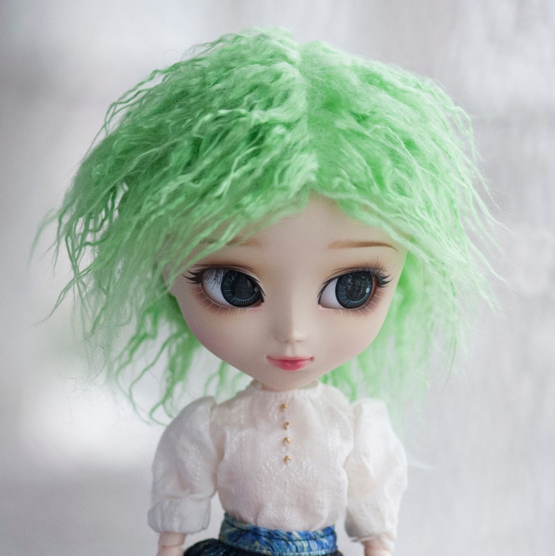 Green Doll Wig All Size Free Style Curly Spike Short Fake Fur | Etsy