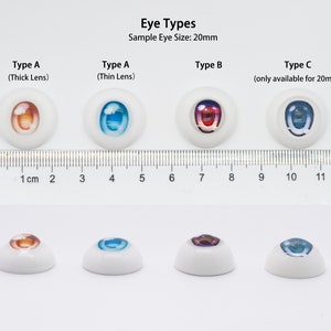 8mm to 26mm Anime Resin Doll Eyes for Dream Dollfie Doll BJD Obitsu ...