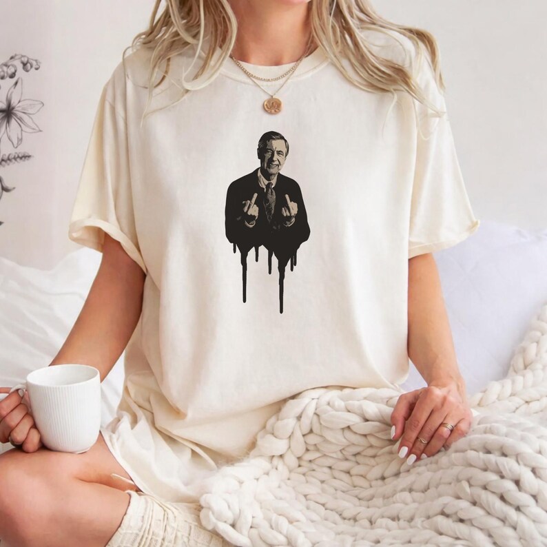 Wu Tang Mr Rodgers Middle Finger Art Png | Funny Mr. Rogers Meme Tee ...