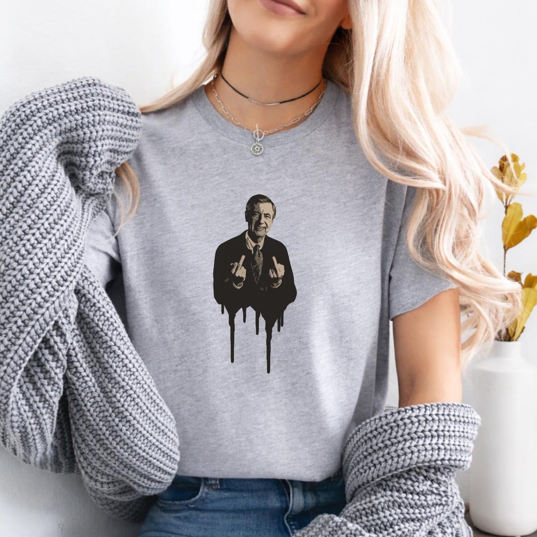 Wu Tang Mr Rodgers Middle Finger Art Png | Funny Mr. Rogers Meme Tee ...
