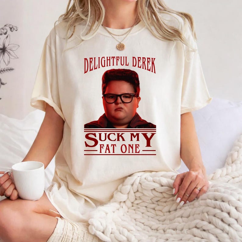 Delightful Derek Funny PNG | Funny Quotes Tee, Fat Boy Derek Tshirt ...