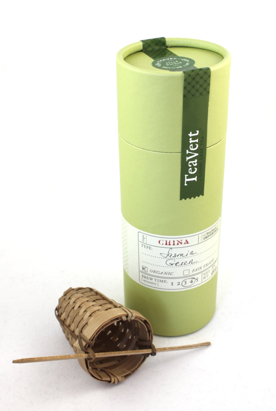 Organic Jasmine Green Tea With Bamboo Infuser, 35 Servings Canister. - Etsy
