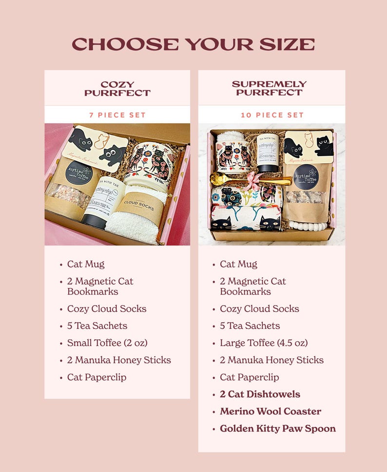 Cat Lover Gift Set Idea for Friend Birthday Gift Box Comfort Get Well ...